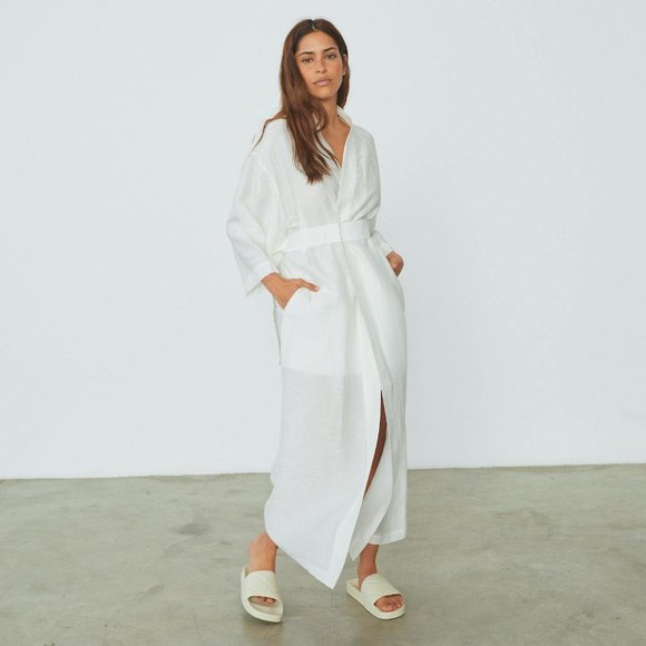 lunya | Intimates & Sleepwear | Lunya Resort Linen Silk Robe In White ...
